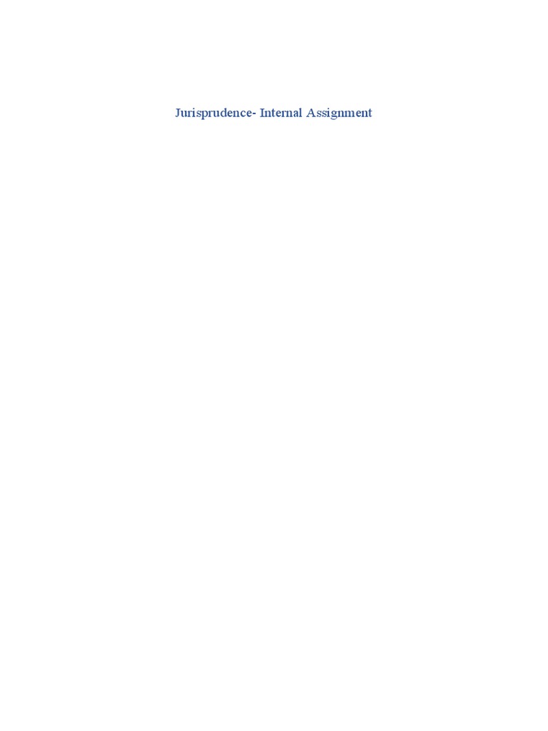 Jurisprudence Internal Assignment 2yr - Sem-04 - LLB | PDF ...