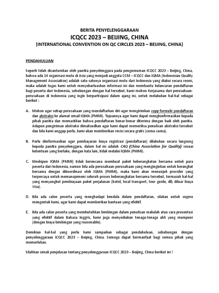 Berita Icqcc 2023 Beijing China | PDF