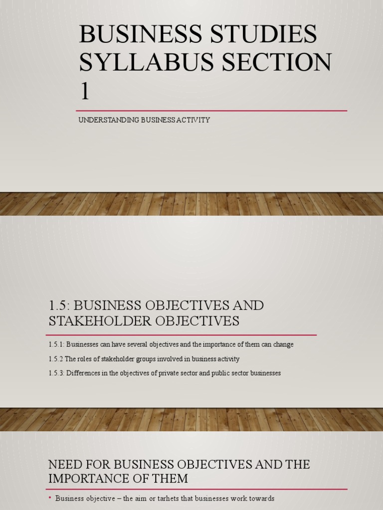 0450 - 1.5 Business Objectives and Stakeholder Objectives | PDF ...