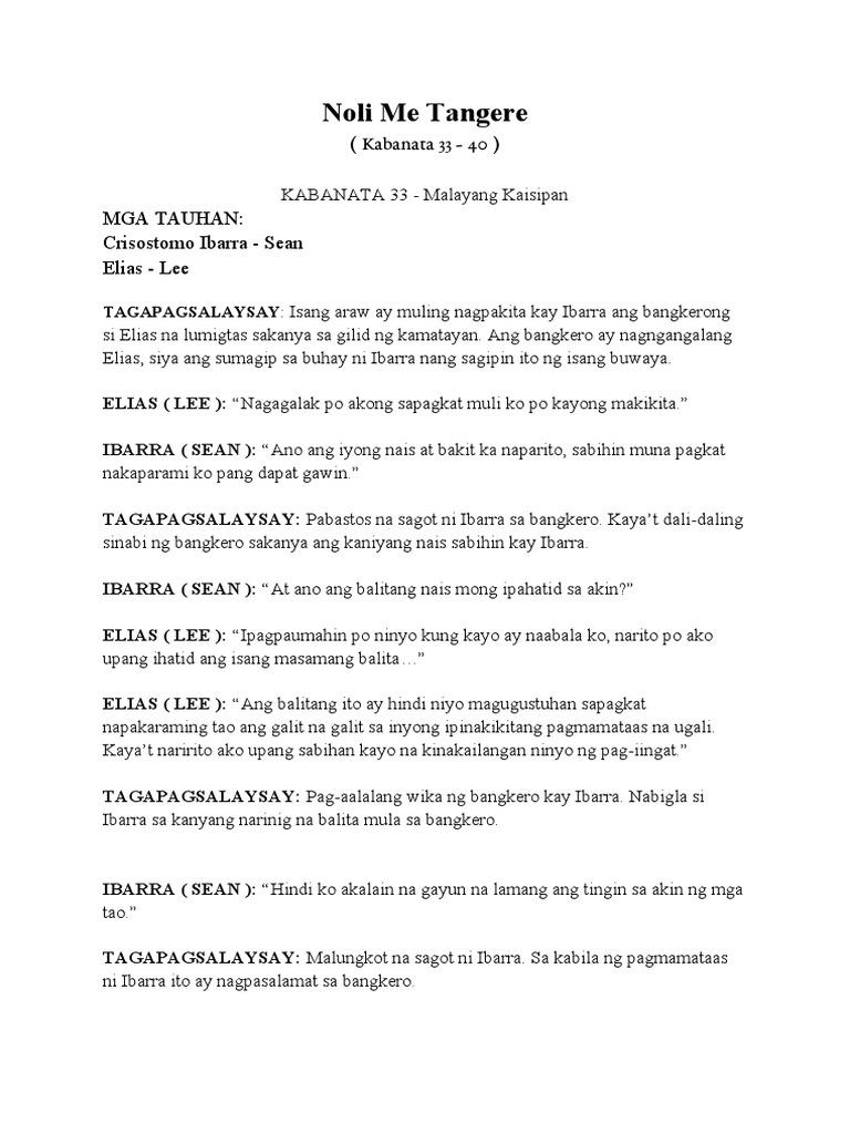 Noli Me Tangere Script Chapter 33 - 40 (GROUP 2) | PDF