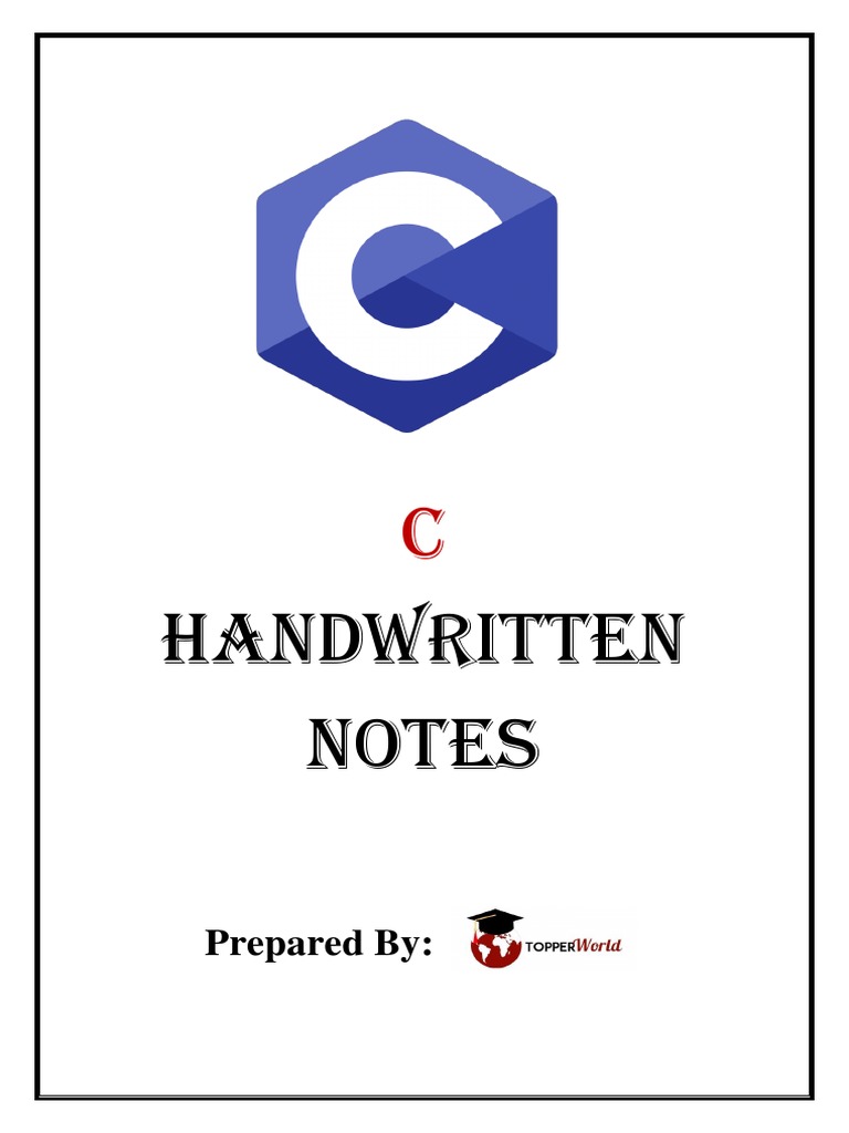 C Handwritten Notes PDF | PDF