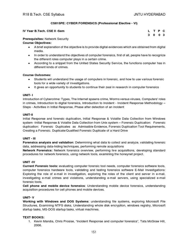 Cyber Forensics Course Syllabus | PDF | Social Science