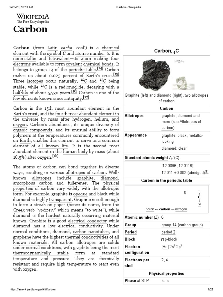 Carbon - Wikipedia | PDF