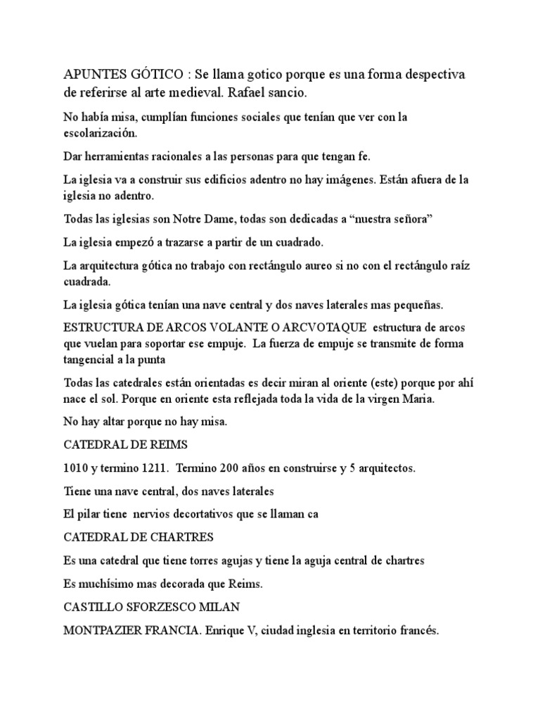 Apuntes Gótico | PDF