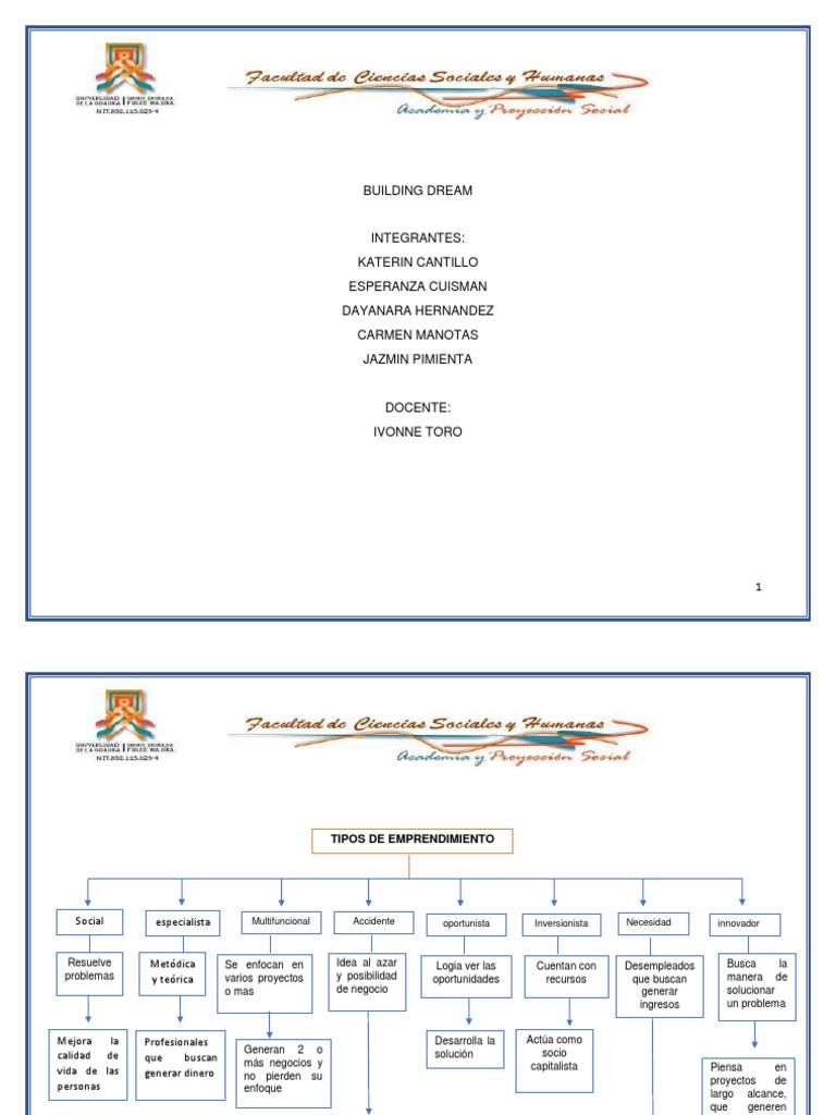 Mapa Tipo de Emprendimiento PDF | PDF | Iniciativa empresarial | Economias