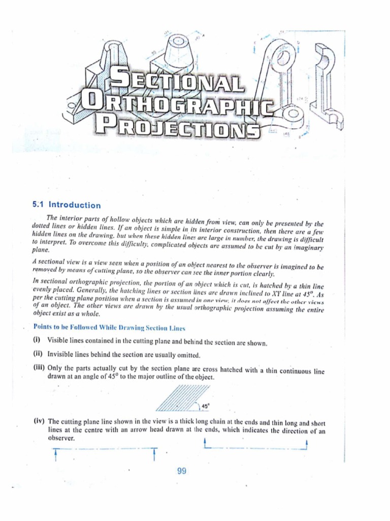 Sectional Orthographic Projection PDF | PDF