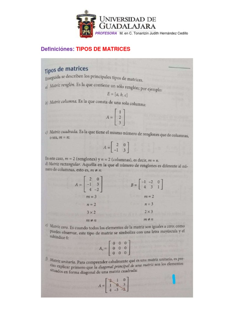 Matrices Operaciones, Inversa y Derminante | PDF | Ciencia y matemáticas