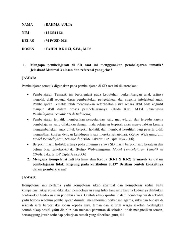 Uts Tematik (Rahma Aulia) | PDF