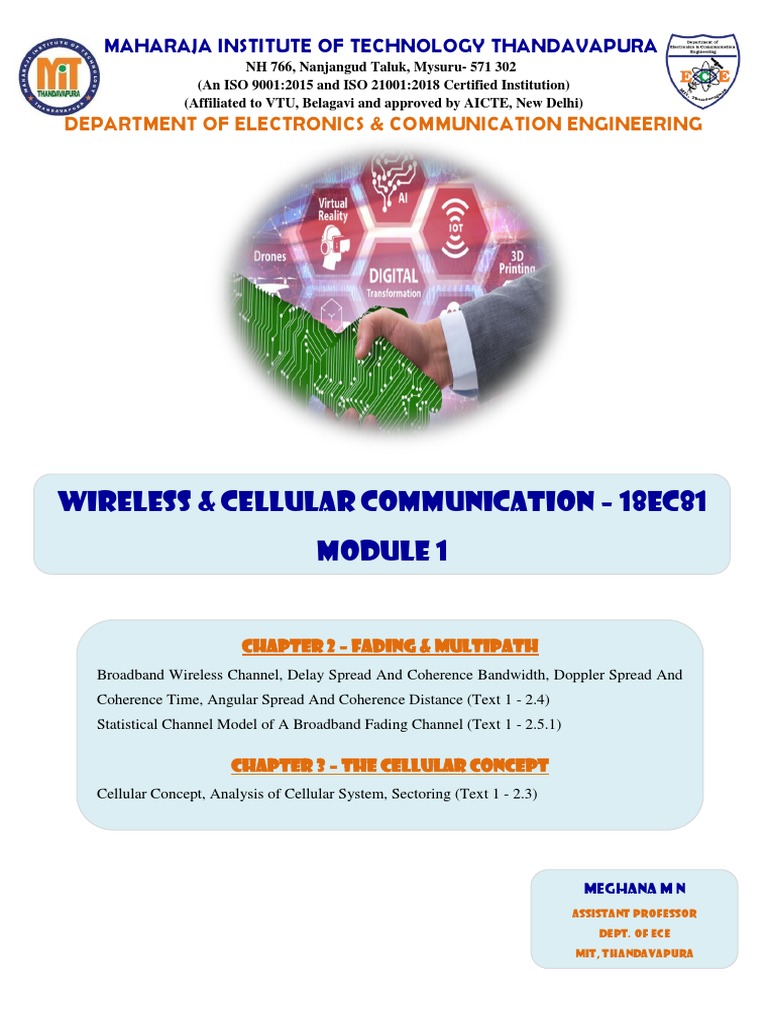 18ec81 WCC Module 1 (Chapter 2&3) PDF | PDF | Cellular Network | Spectral Density