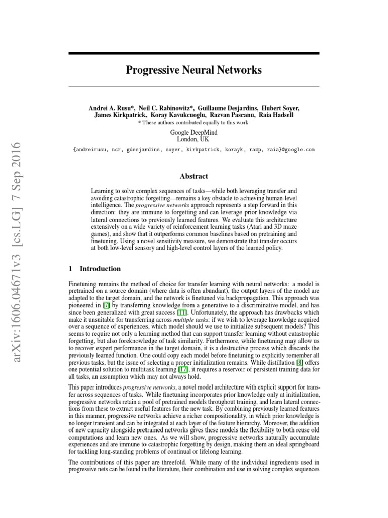 Progressive Multitask | PDF | Deep Learning | Artificial Neural Network Progressive Multitask | PDF | Deep Learning | Artificial Neural Network