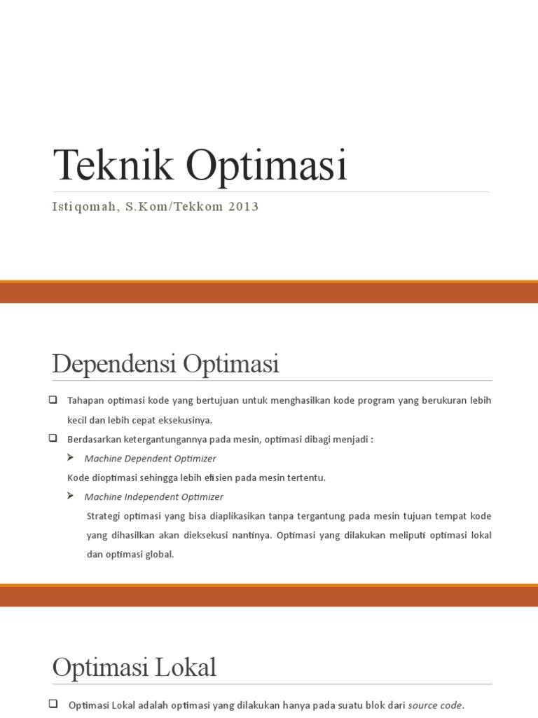 Teknik Optimasi Kode Program | PDF