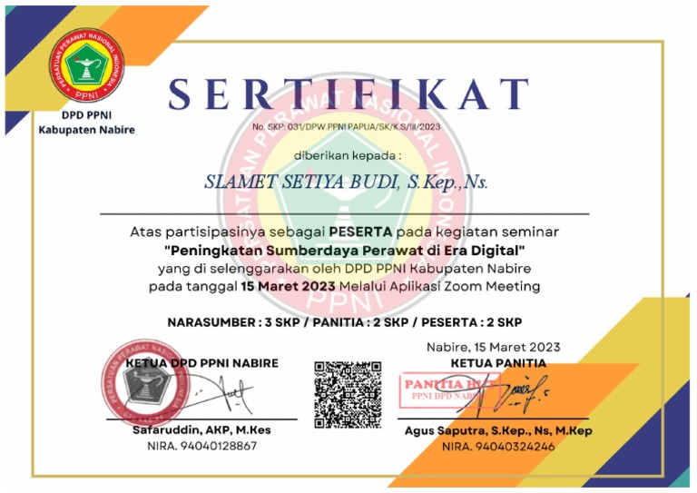 Master Sertifikat Peserta | PDF