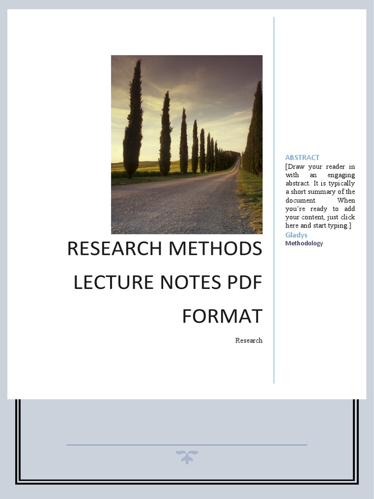 Research Methods Lecture Notes | PDF | Qualitative Research | Hypothesis