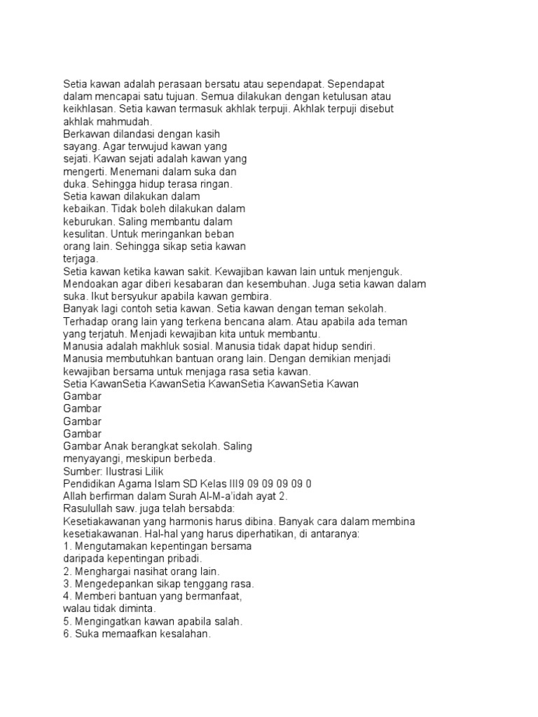 Setia Kawan | PDF | Pengembangan Diri