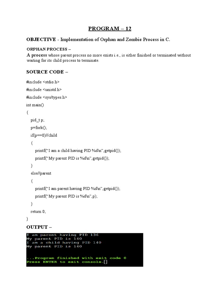 Os Practical File 2 | PDF | Process (Computing) | Software Engineering Os Practical File 2 | PDF | Process (Computing) | Software Engineering