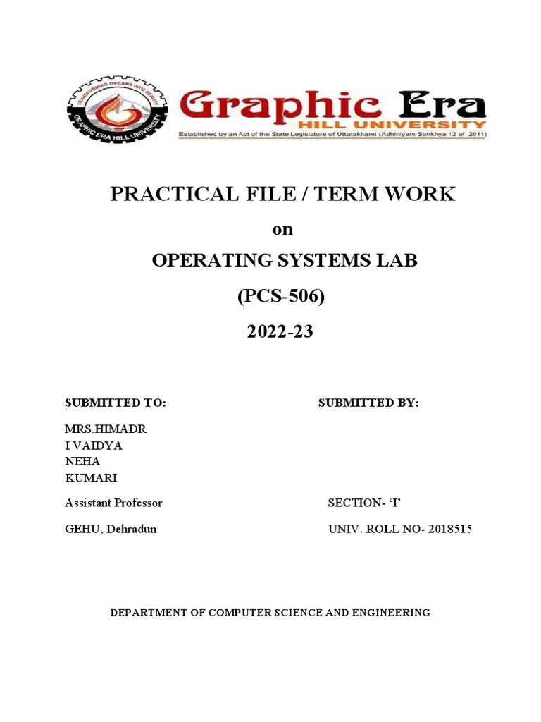 Os Practical File 1 | PDF | Scheduling (Computing) | Computer Architecture