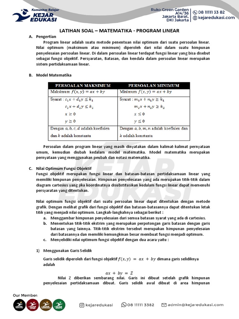 Soal - Tka Saintek - Matematika - Program Linear | PDF