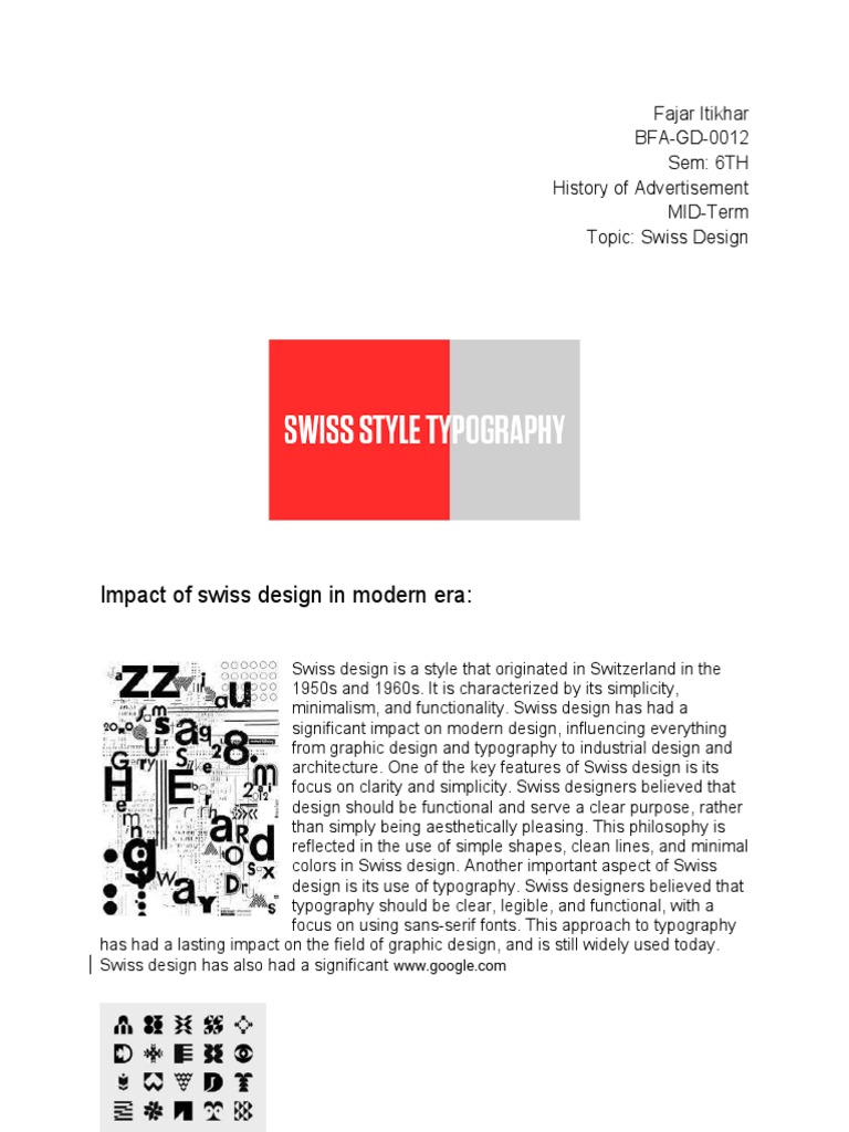 Swiss Design | PDF | Typography | Graphic Design