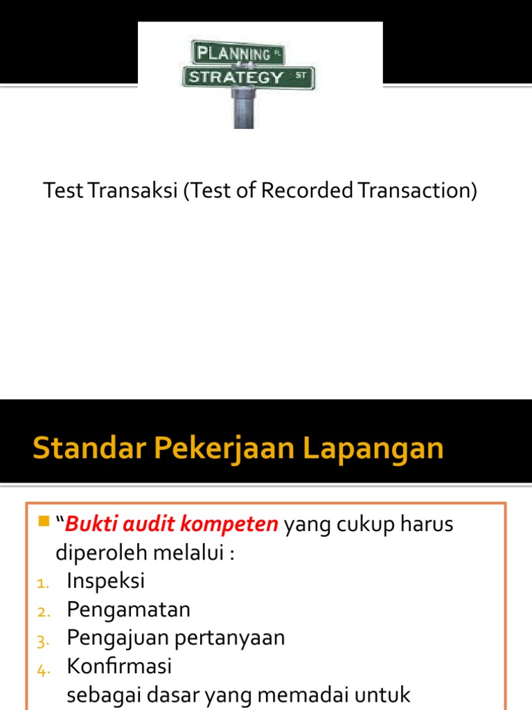 Test Transaksi (Test of Recorded Transaction) Audit 1 | PDF