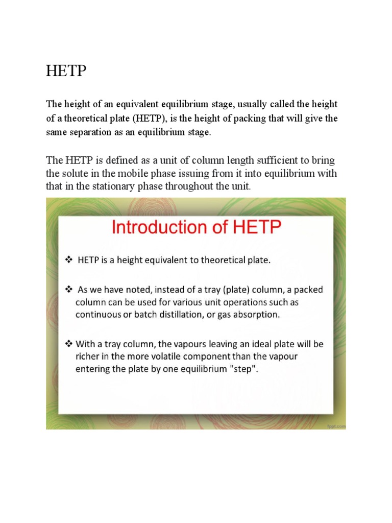 Understanding HETP in Distillation | PDF | Heat Transfer | Heat