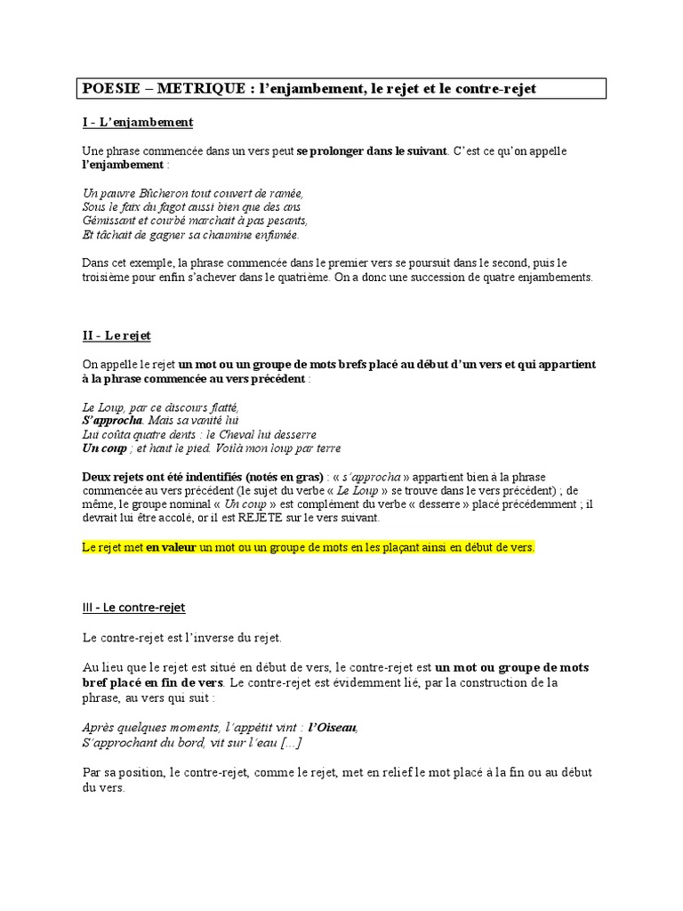 Rejet Et Contre Rejet PDF | PDF