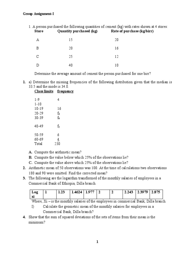 Grou Assignment Statistics | PDF