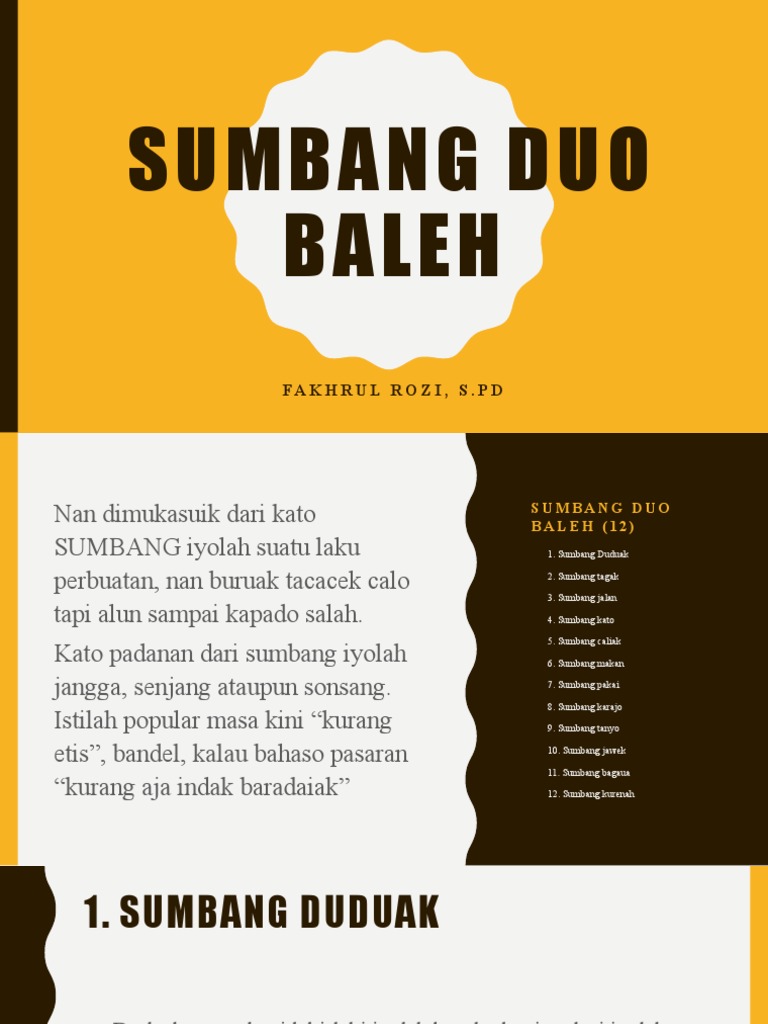 Sumbang Duo Baleh | PDF