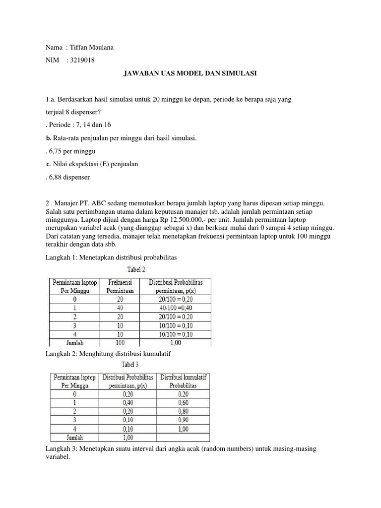 Simulasi Penjualan dan Antrian di PT ABC | PDF | Teknologi & Rekayasa