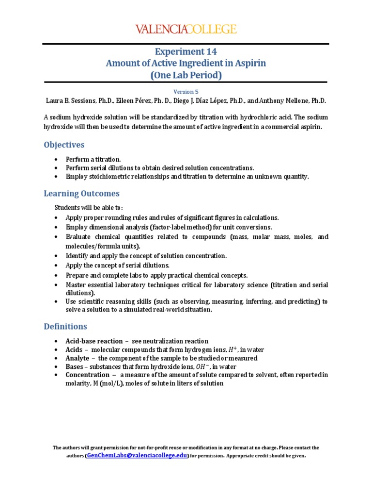 Titration Procedure | Download Free PDF | Titration | Chemistry