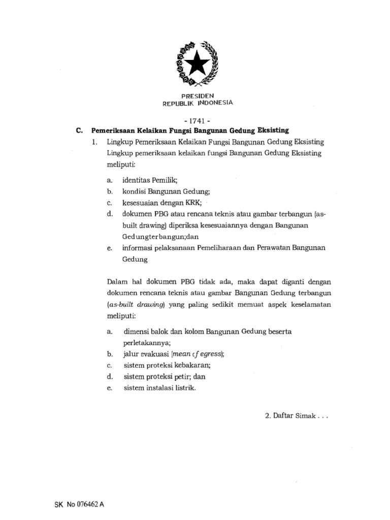 Daftar Simak Bangunan Eksisting PDF | PDF