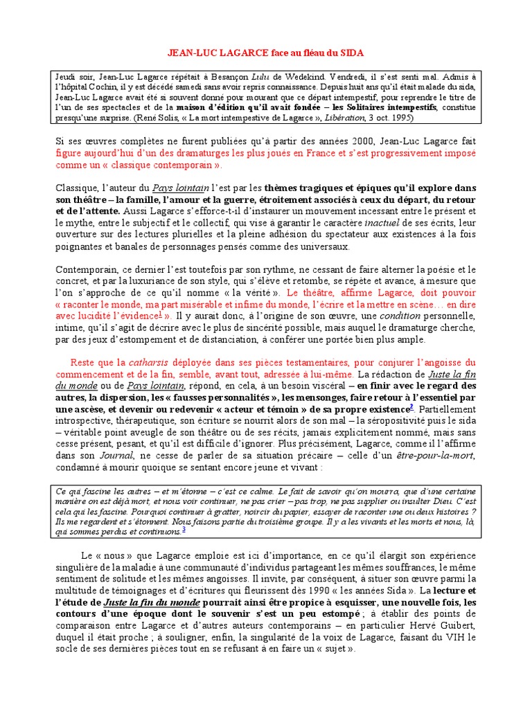 Article Lagarce | PDF | SIDA