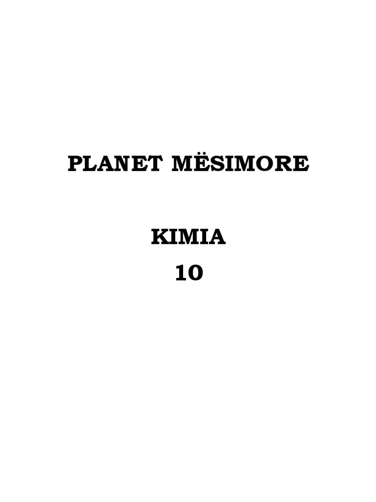 Kimia 10 Planet Mësimore 2022-2023 | PDF