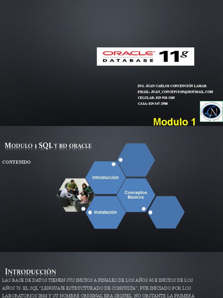 CURSO ORACLE 11 MODULO1 PPT.pptx | PDF | SQL | Bases de datos