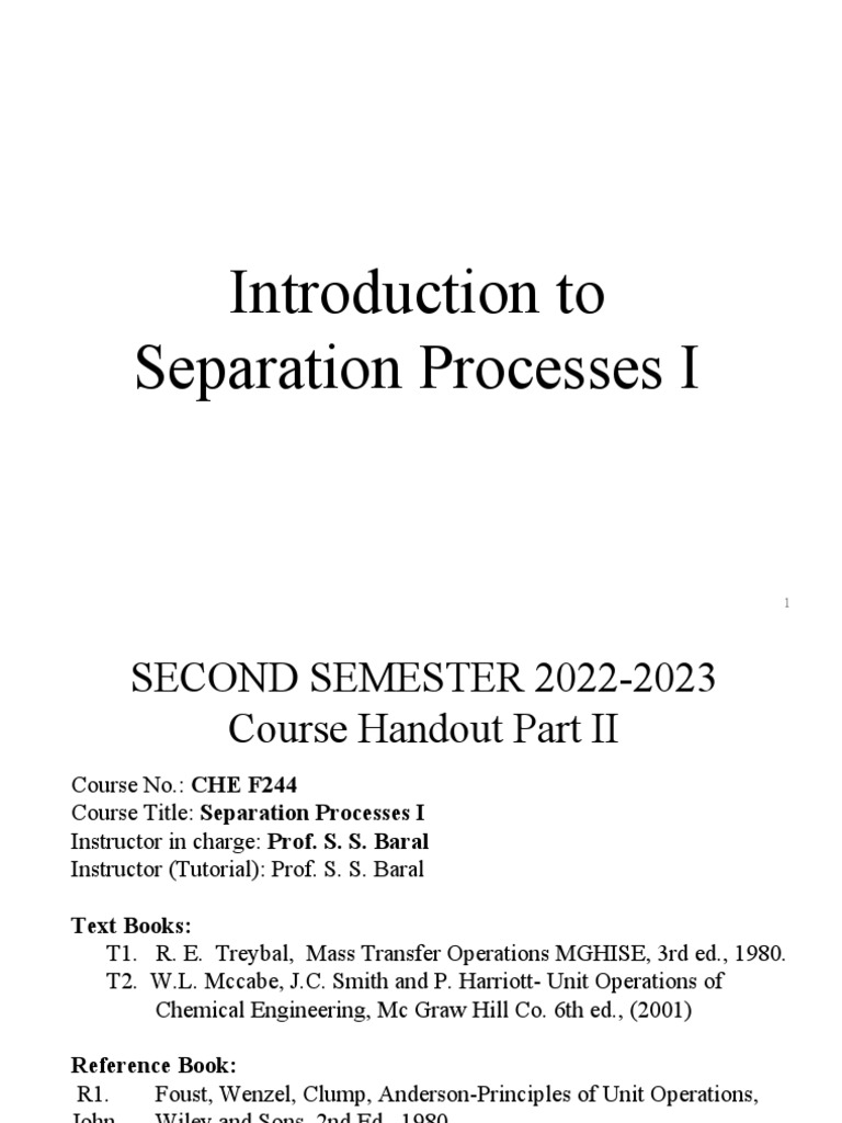 Overview of Mass Transfer Operations | PDF | Distillation | Phase (Matter)