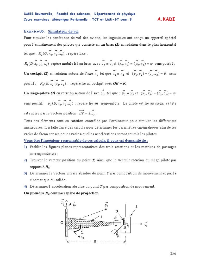 Exercice Cinématique Solide Avec Correction | PDF | Rotation | Cinématique