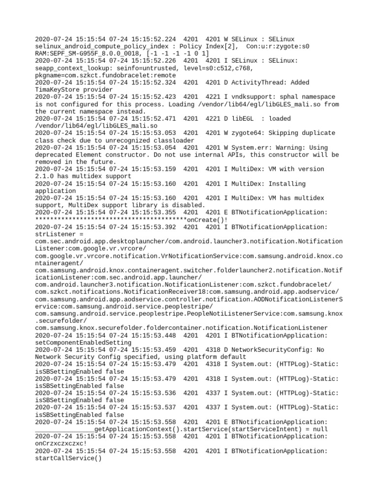 Android Debugging Log Analysis | PDF | Java (Programming Language) | Library (Computing)