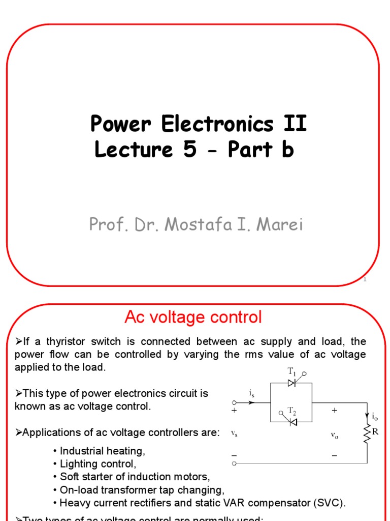 Lecture 5b AC Voltage Control PDF | PDF | Rectifier | Power Electronics