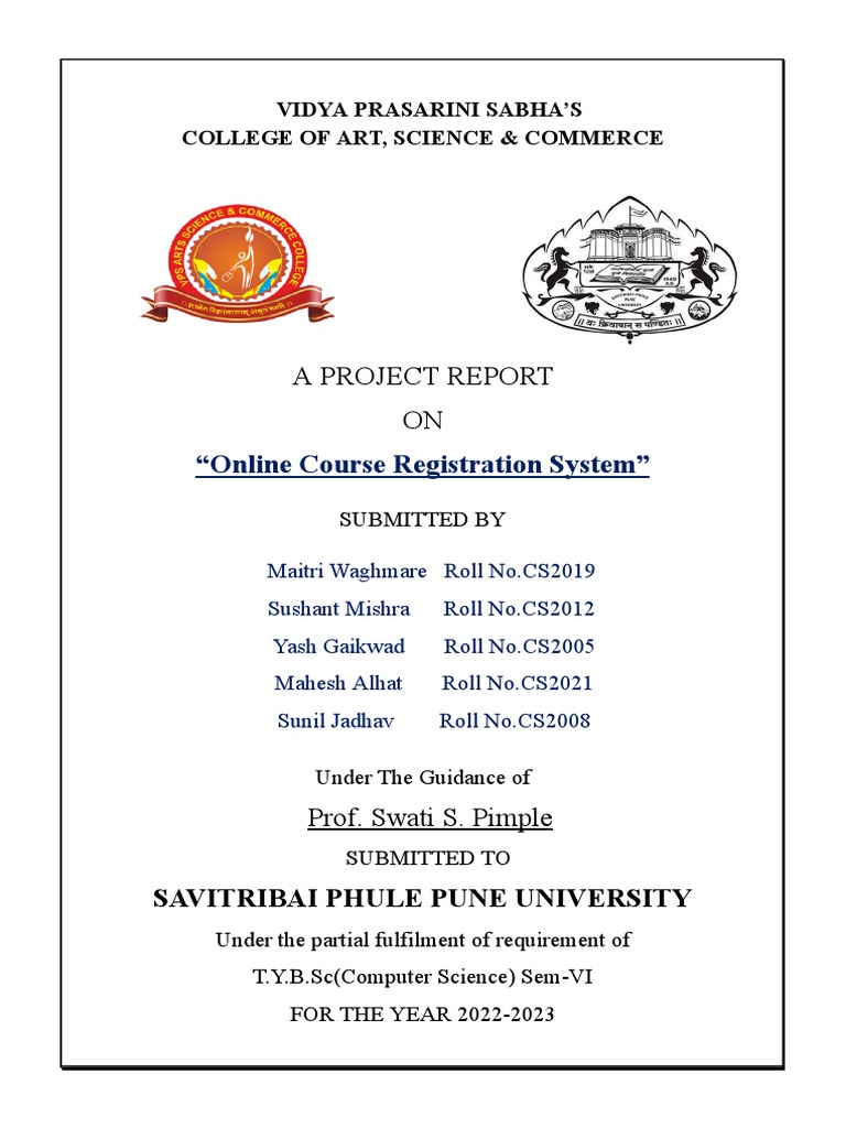 Online Course Registration System Project Report PDF | PDF | Computers
