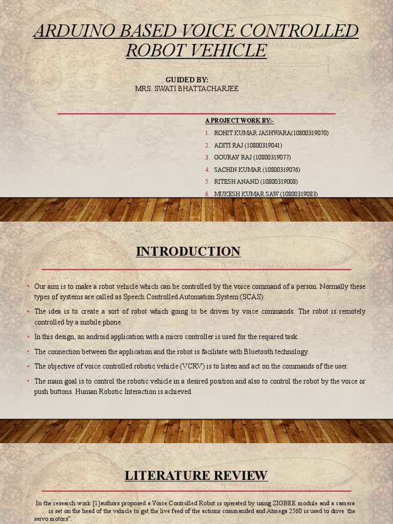 Group 6 (Arduino Based Voice Controlled Robot Vehicle) | PDF | Arduino | Bluetooth