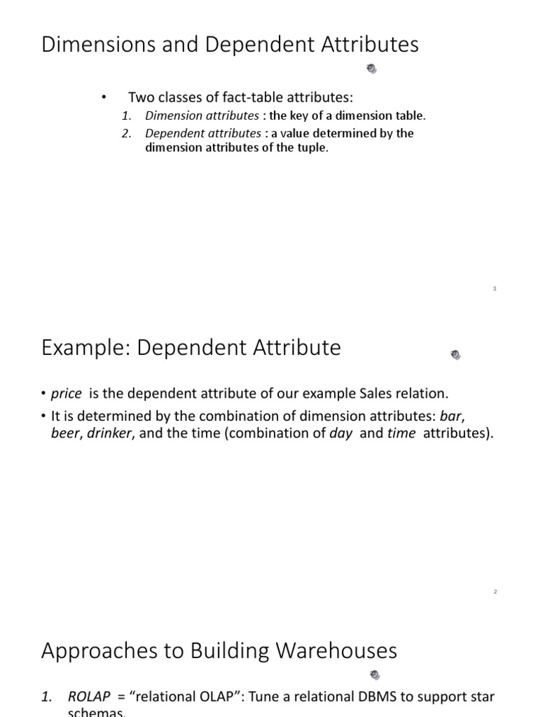 Dimensions and Dependent Attributes | PDF | Computer Science | Business