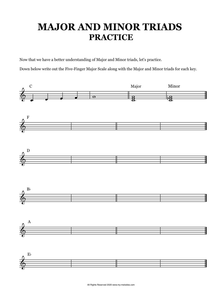 Major and Minor Triads PDF | PDF