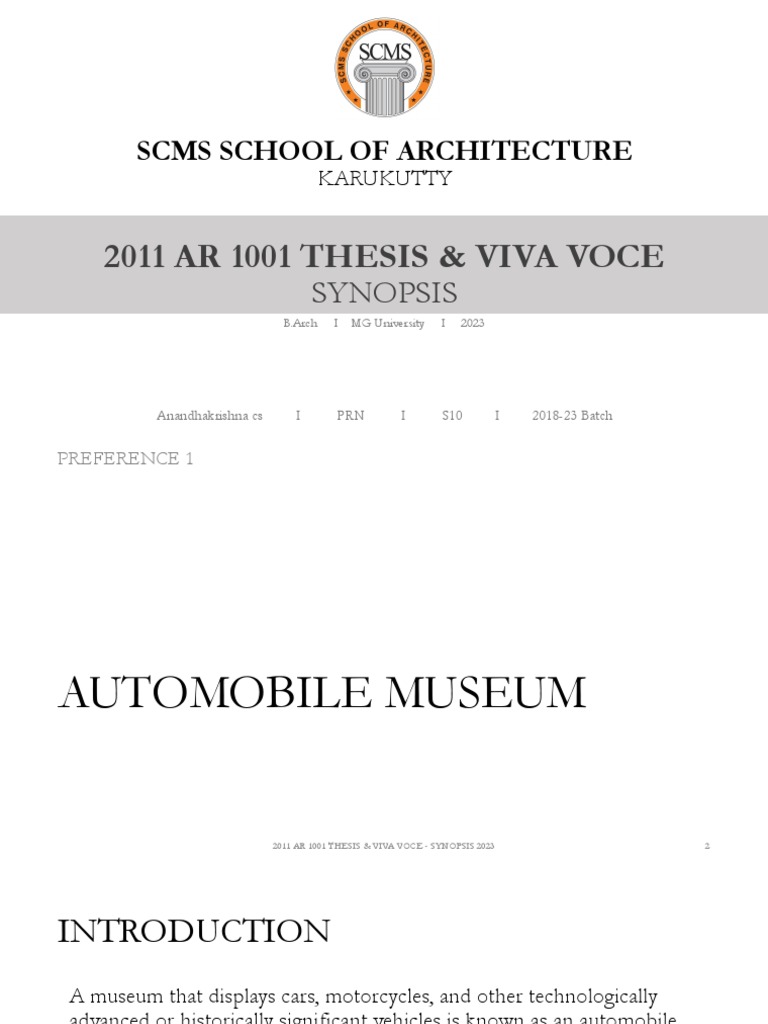 Automobile Museum Design Thesis | PDF | Car | Museum