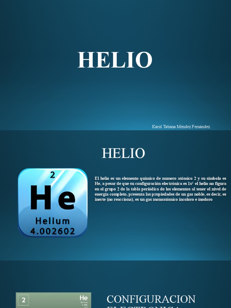 Helio: Propiedades y Usos del Elemento | PDF