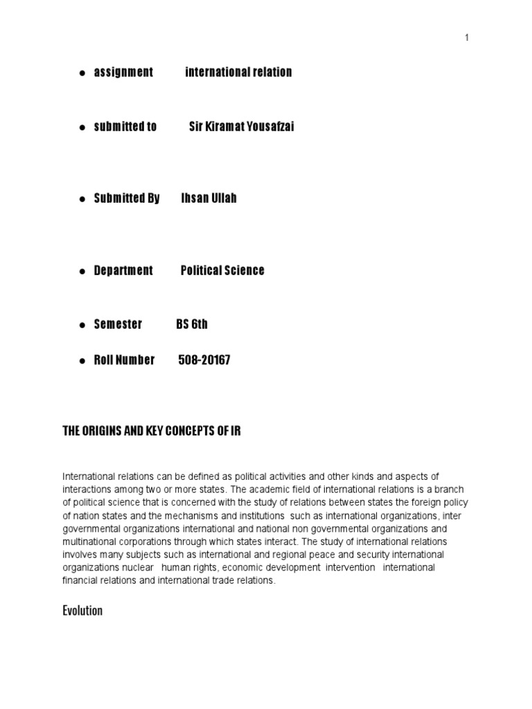 IR Assignment 508-20167 | PDF | Theory | Soviet Union