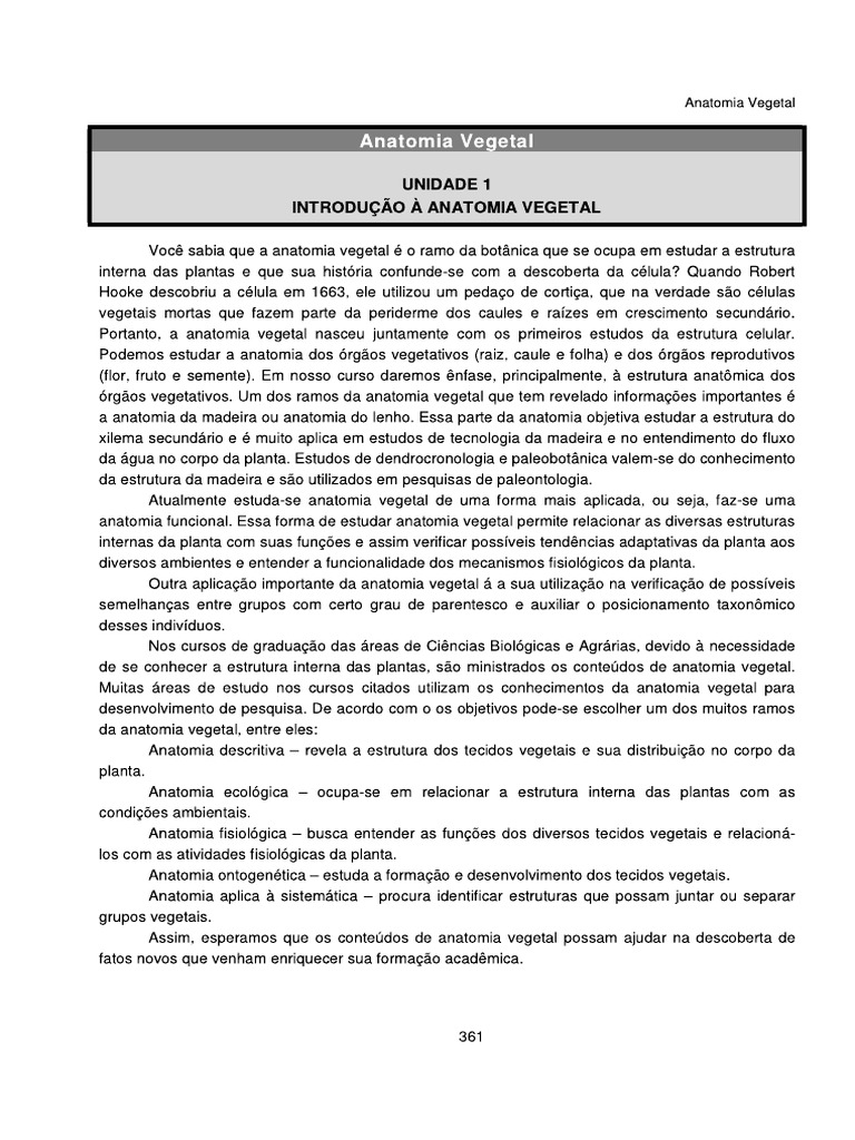 Anatomia Vegetal - Livro PDF | PDF