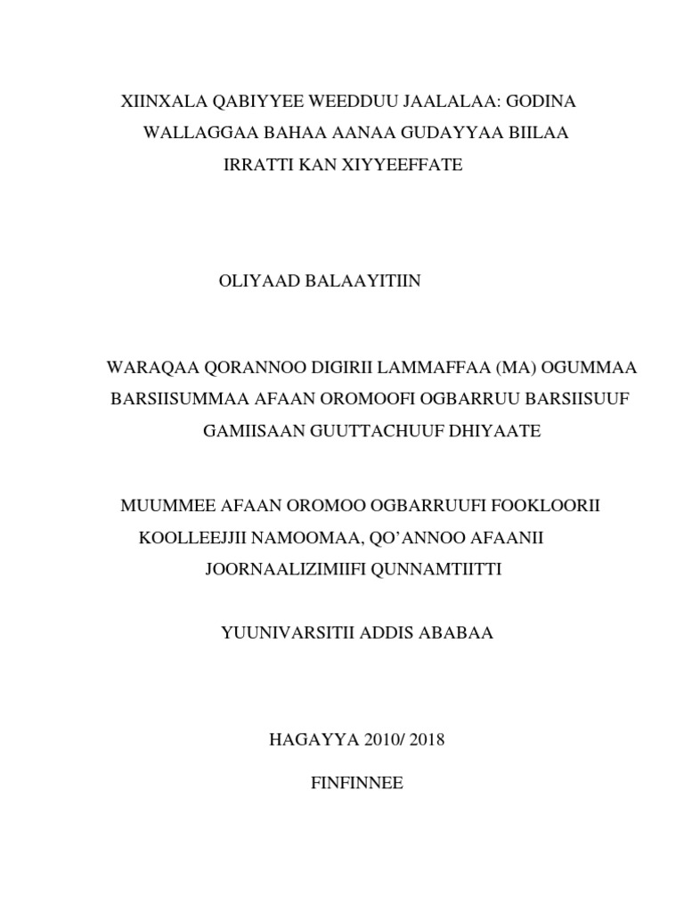 Weedduu Jaalalaa | PDF