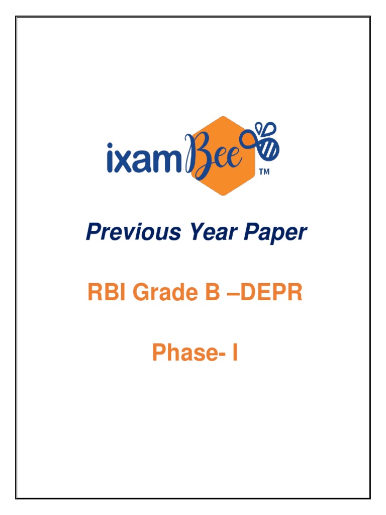 RBI DEPR Phase 1 Previous Year Questions PDF | PDF