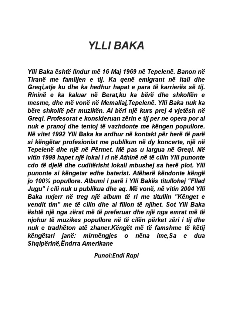 Ylli Baka | PDF
