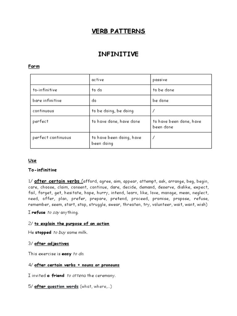Verb Patterns | PDF | Verb | Linguistic Typology