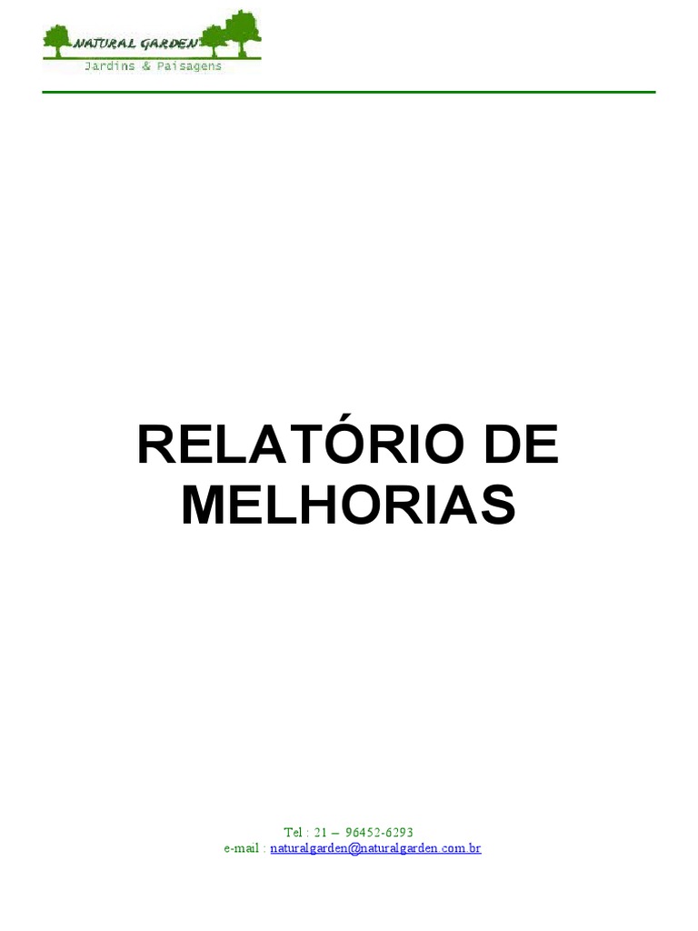 Relatorio De Melhorias Pdf